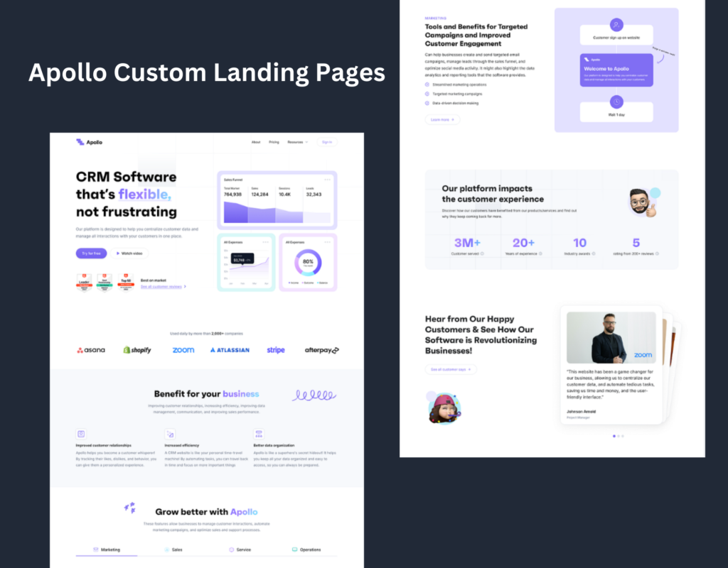 Apollo Custom Landing Pages - Top GHL Snapshots